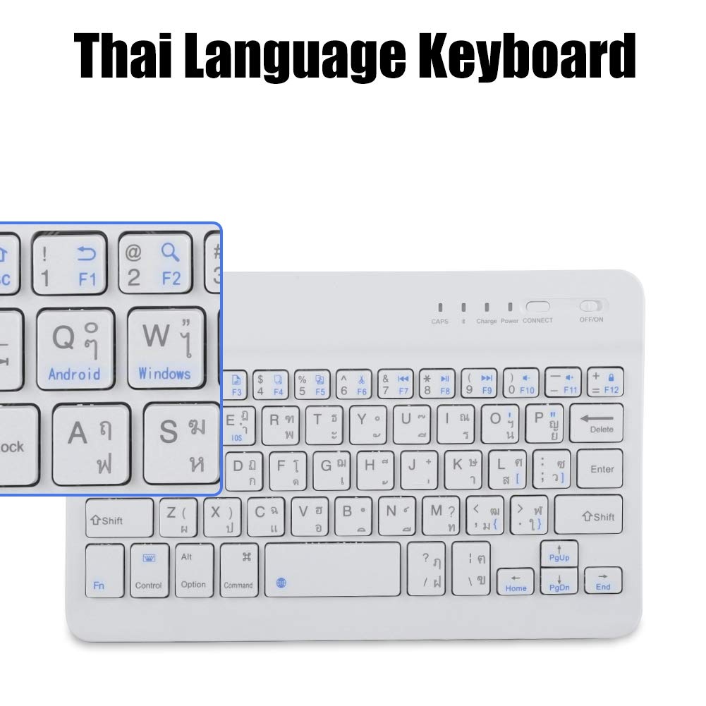 Thai Language Ultra Slim Bluetooth Keyboard Suitable for Android/iOS/Windows Systems.