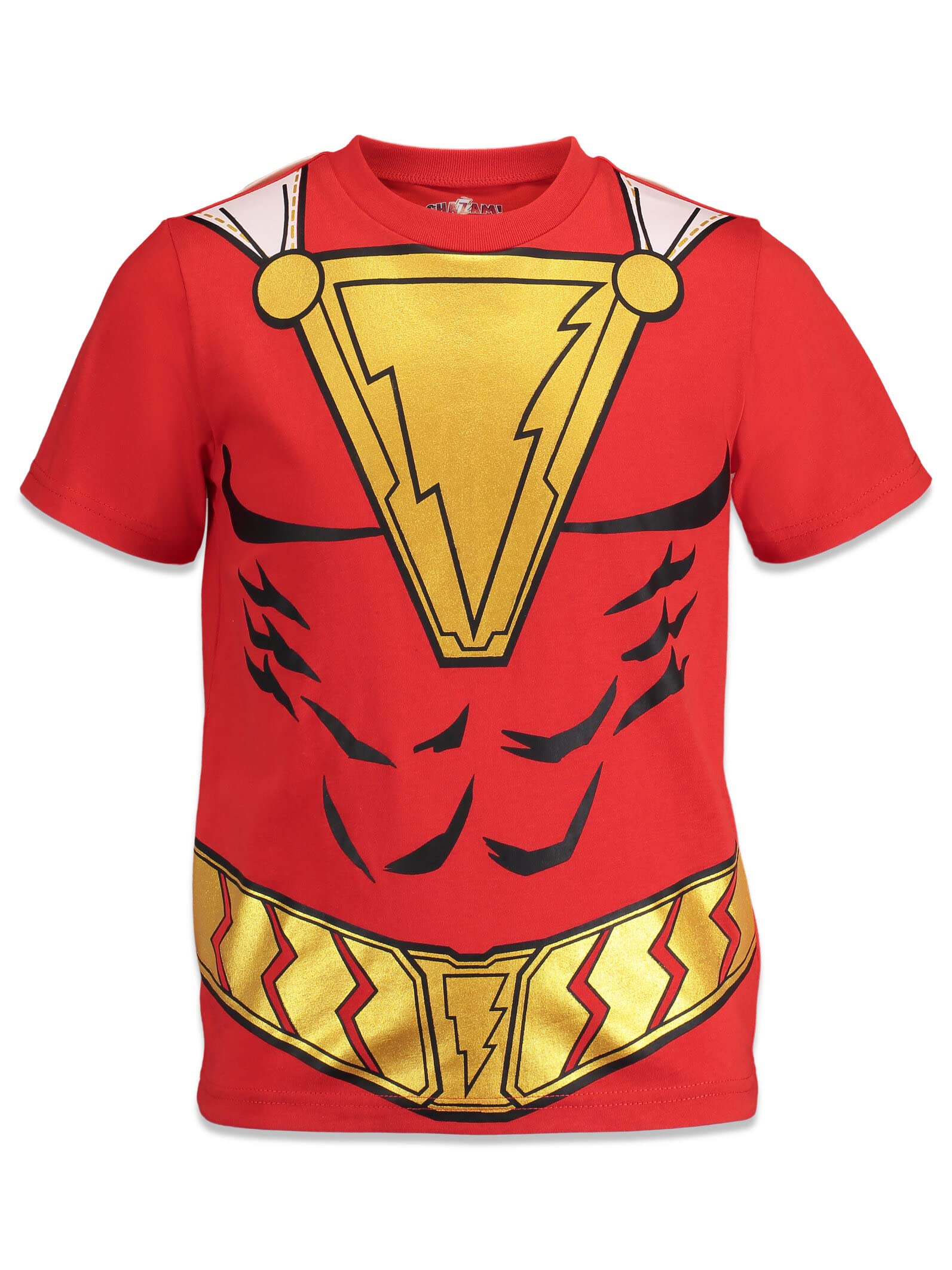 DC Comics Shazam Little Boys' T-Shirt with Cape (Red, 5)