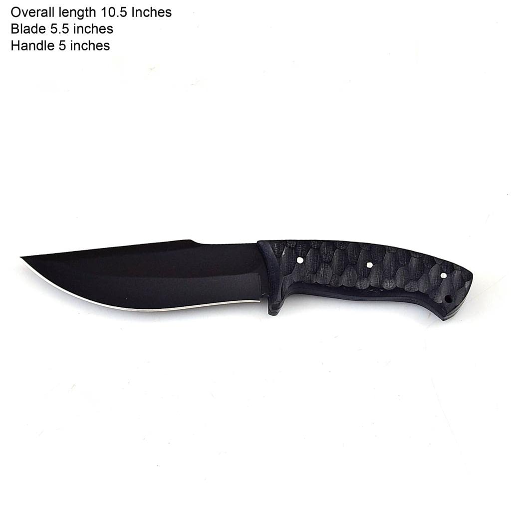 EcstaticVision EV-001 Hunting Knife Handmade Camping And Survival Knife Fixed Blade Knife 10.5 Inches with Leather Sheath