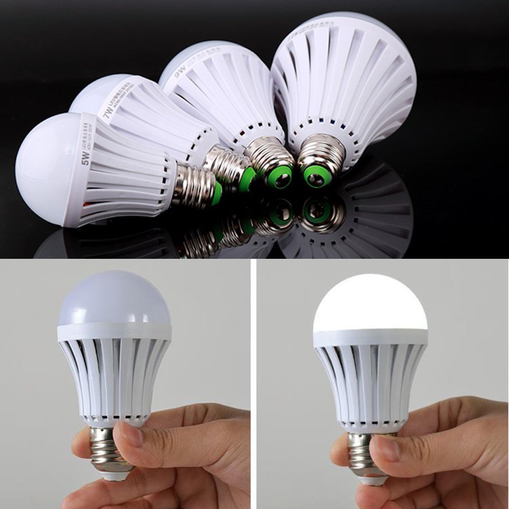 CTKcom Rechargeable Emergency LED Bulb 5W(4 Pack)- Lamps Household Lighting Bulbs,Saving Energy Intelligent Light Rechargable Electricity 40W Equivalent 6000k White Bulb 120V E26/E27