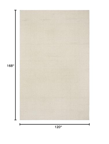 SAFAVIEH Natura Collection Area Rug - 10' x 14', Ivory, Handmade Solid Wool, Ideal for High Traffic Areas in Living Room, Bedroom (NAT801A)
