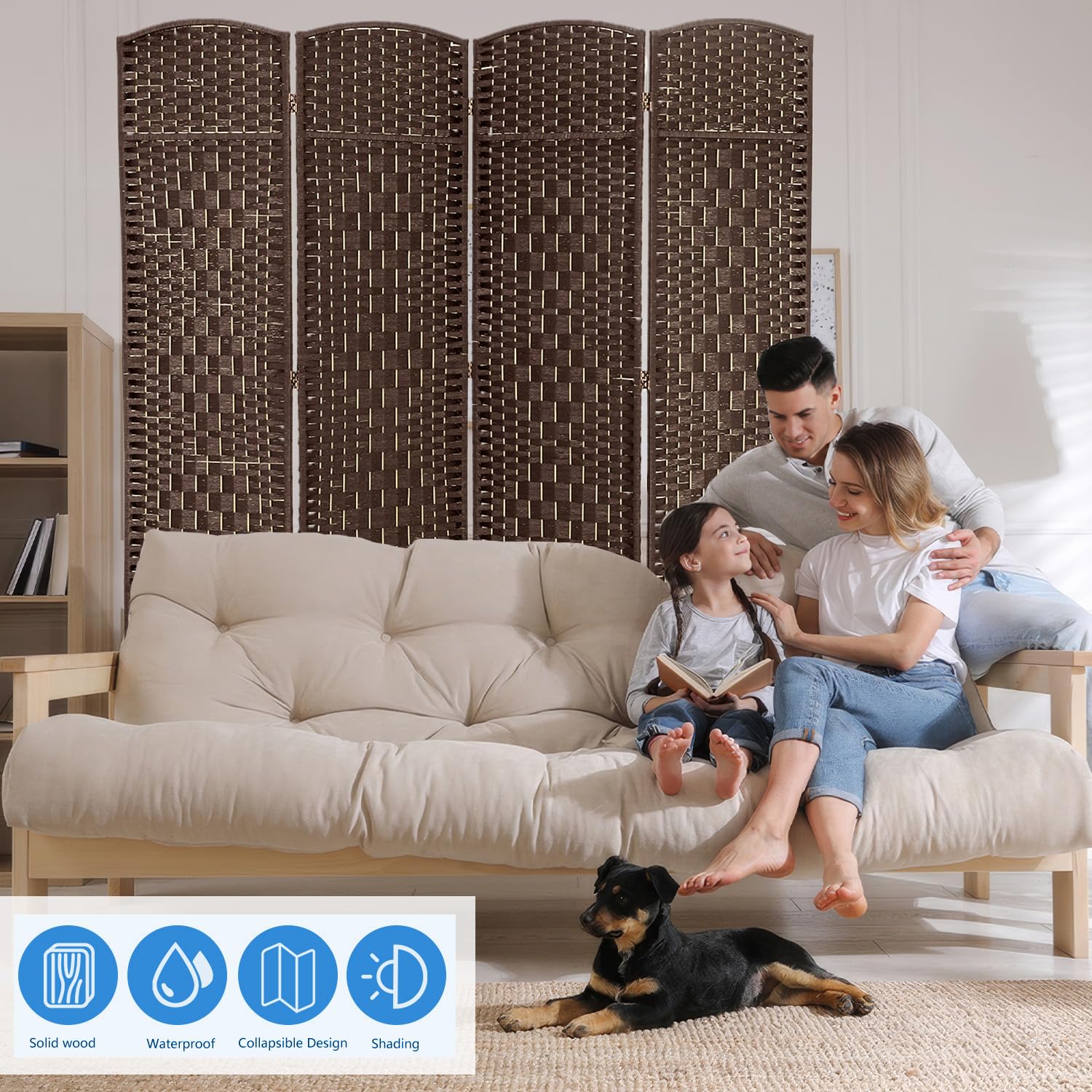 Room Divider Privacy Screen 70.6" Wall Divider Folding Privacy Screens Room Divider Wall Portable Partition Room Divider Separator,4 Panel