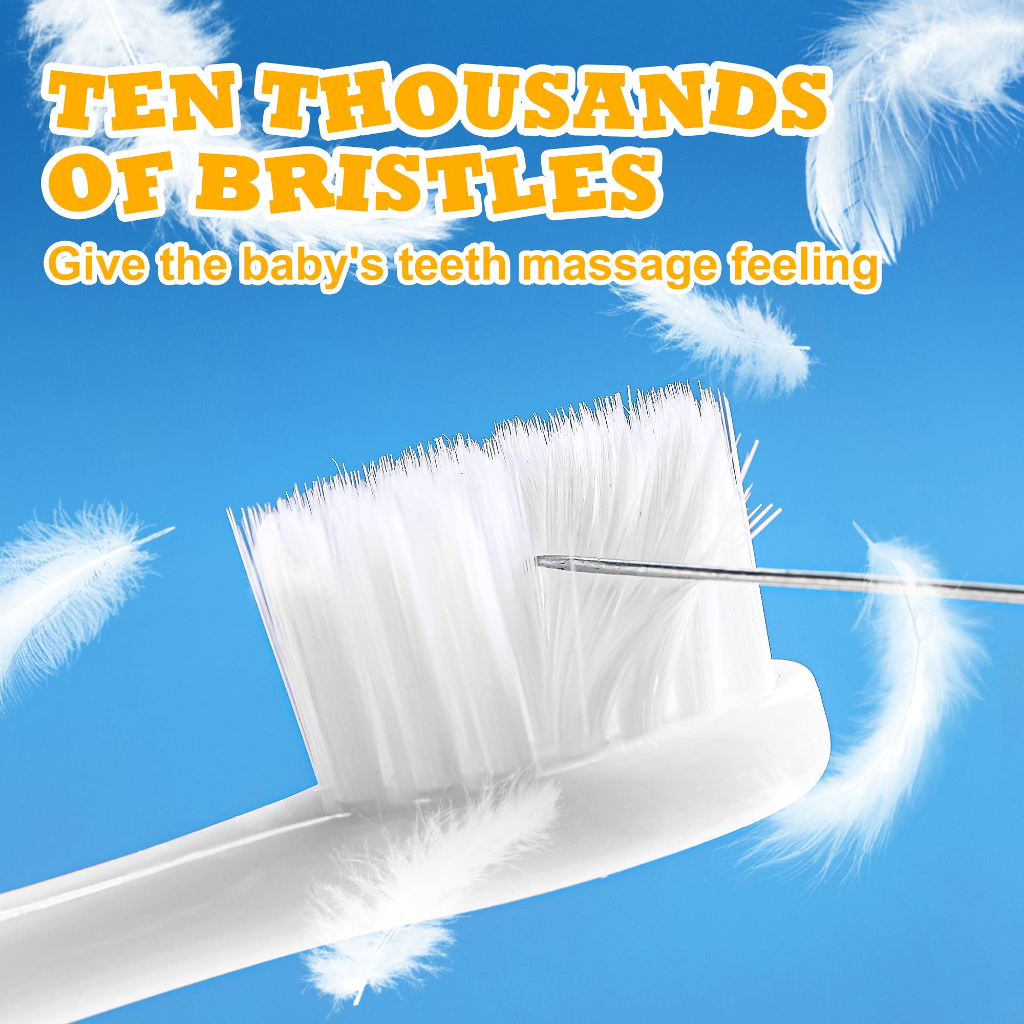 Kiuimi Kids Toothbrush 6 Pack, Extra Soft Bristles, BPA Free Non-Slip Handle Toothbrush Perfect for Sensitive Gums