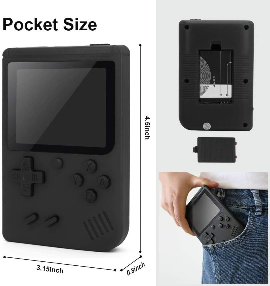 Handheld Game Console, Portable Retro Video Game Console with 400 Classical FC Games 3.0-Inch Screen 1020mAh Rechargeable Battery Support for Connecting TV.
