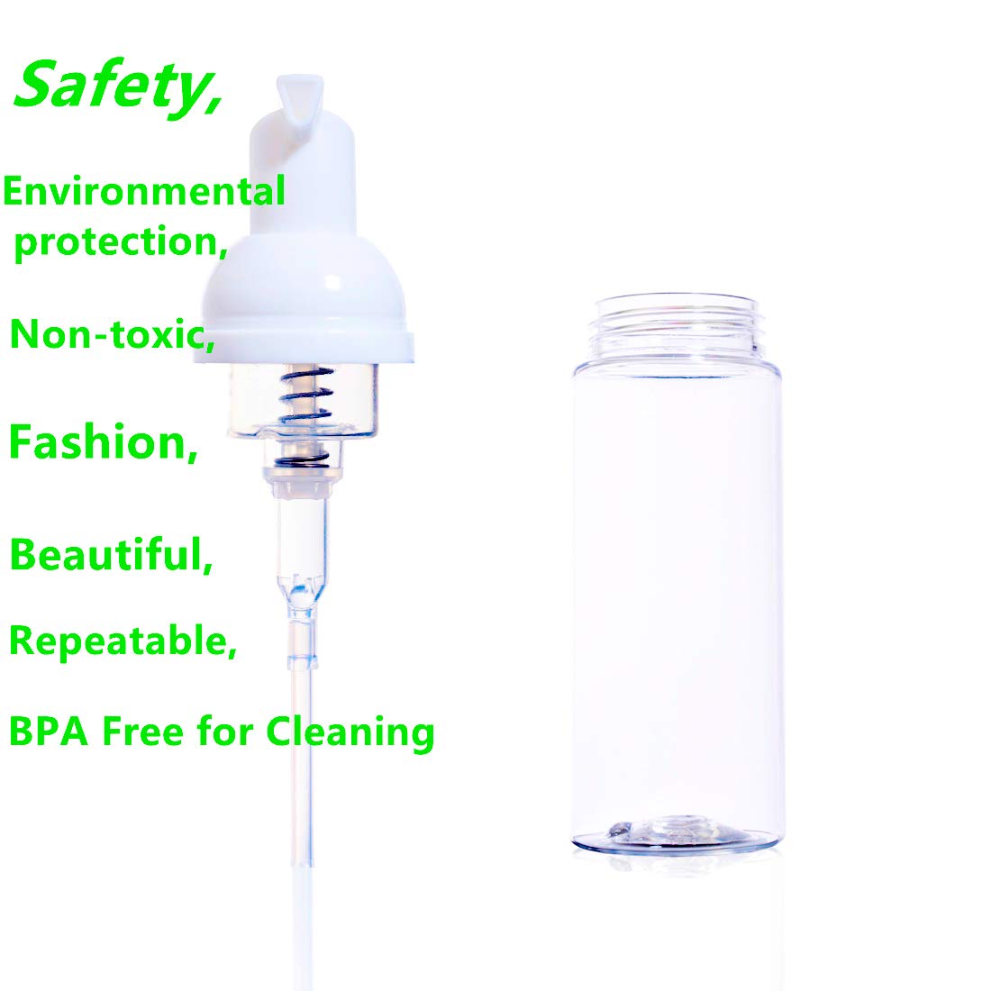 DZTIAN 12 Pcs 2 Oz 60mL Empty Bottle Soap Bottle Mini Foaming Soap Pump Plastic Foam Dispenser Bottle for Cleaning Travel BPA Free