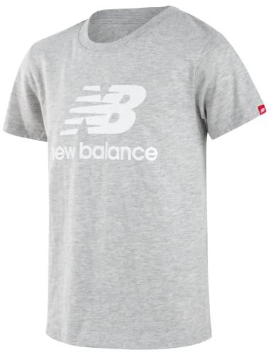 New Balance Girls' Athletic T-Shirt - 3 Pack Active Performance Sports Tee Bundle (7-16), Size 7-8, PurpleWhiteGrey