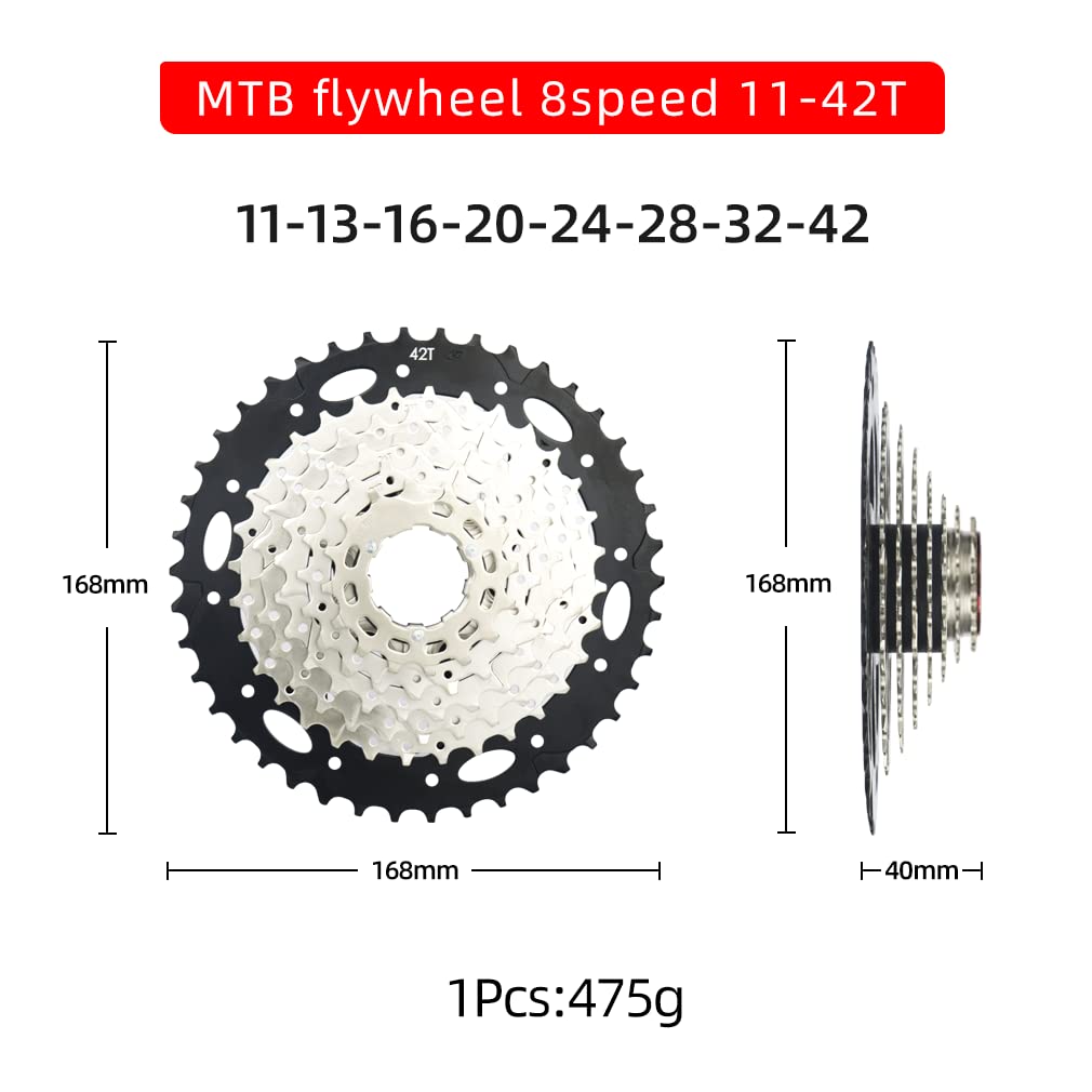 CYSKY 8 Speed Cassette 8Speed 11-42 Cassette Fit for Mountain Bike, Road Bicycle, MTB, BMX, Sram Sunrace Shimano ultegra xt (Light Weight)