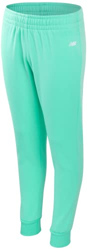 New Balance Girls' Jogger Set - Short Sleeve Performance T-Shirt and Sweatpants (7-16), Size 7-8, White Mint