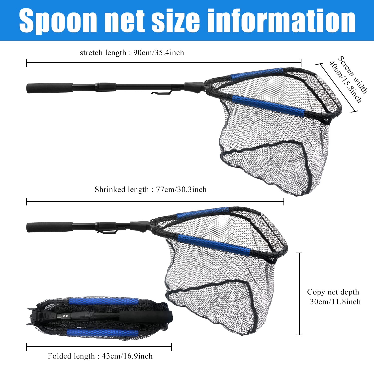 Floating Telescopic Folding Fishing Net,Fishing Gear Fihing Tool Accessories for Fish Easy Catch and Release,Fishing Net for Freshwater and Saltwater (Fishing net 1pcs)