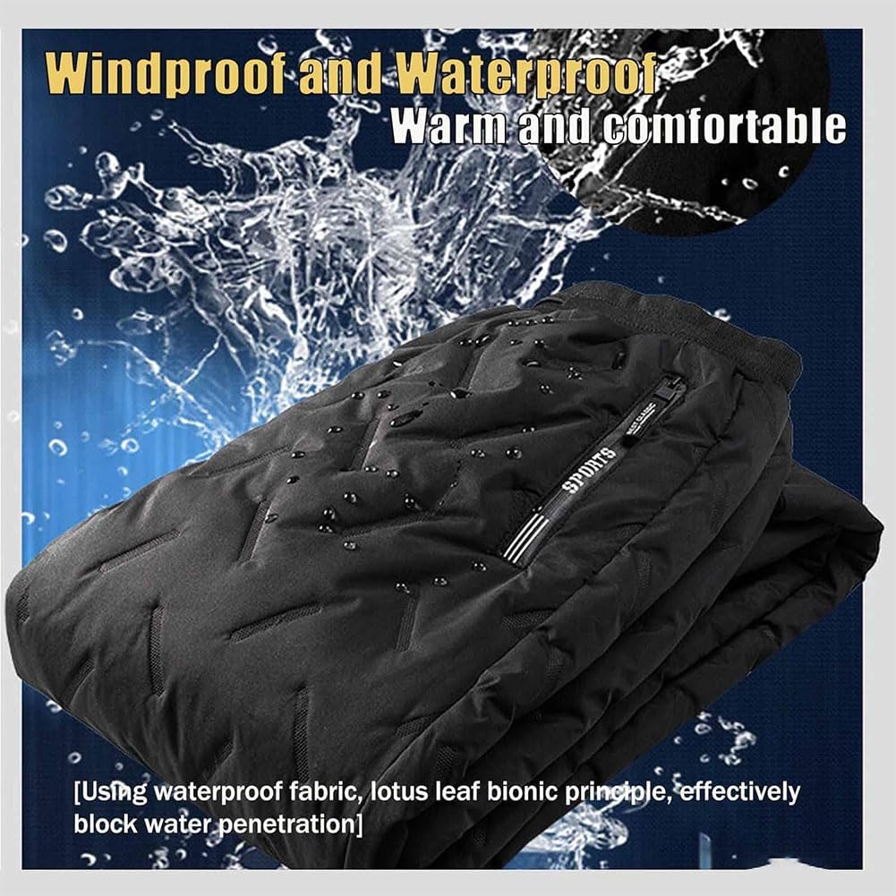 Dododz - Dododz Unisex Fleece Trousers,Unisex Fleece Jogging Bottoms,Men Winter Warm Waterproof Lightweight Sweatpants (Black-Jogging,XXL)