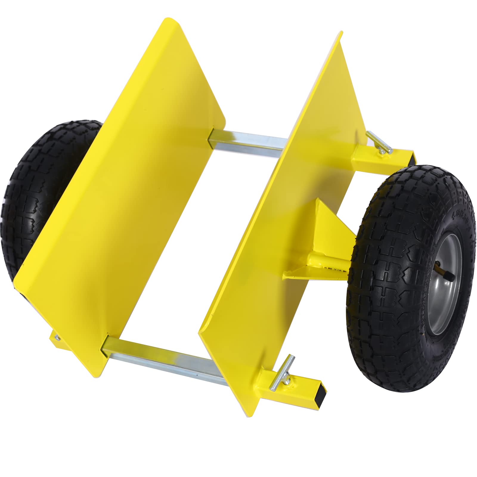 Heavy Duty Panel Dolly, Adjustable Door Dollys with Wheels, 2 8" Pneumatic Wheels 600LBS Load Bearing for Drywall Sheet Heavy Appliance&Material Handling All Terrain Moving Cart Panel Dolly - Yellow
