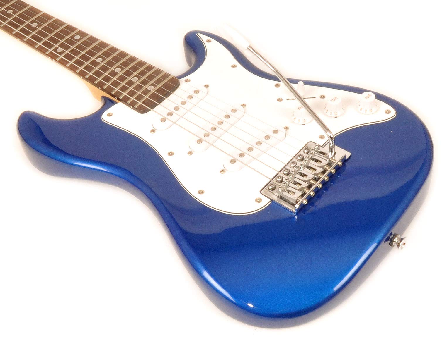 Electric Guitar Package 1/2 Size (34 inch) Beginner Blue w/Amp, Strap, and Carry Bag SX RST 1/2 EB
