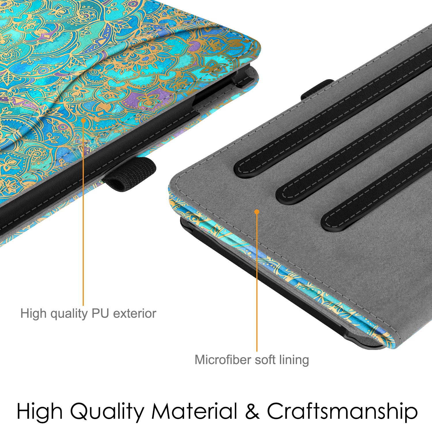 Fintie Case for Amazon Fire 7 Tablet (9th Generation, 2019 Release) - [Multi-Angle] Viewing Folio Stand Cover with Pocket Auto Wake/Sleep, Shades of Blue