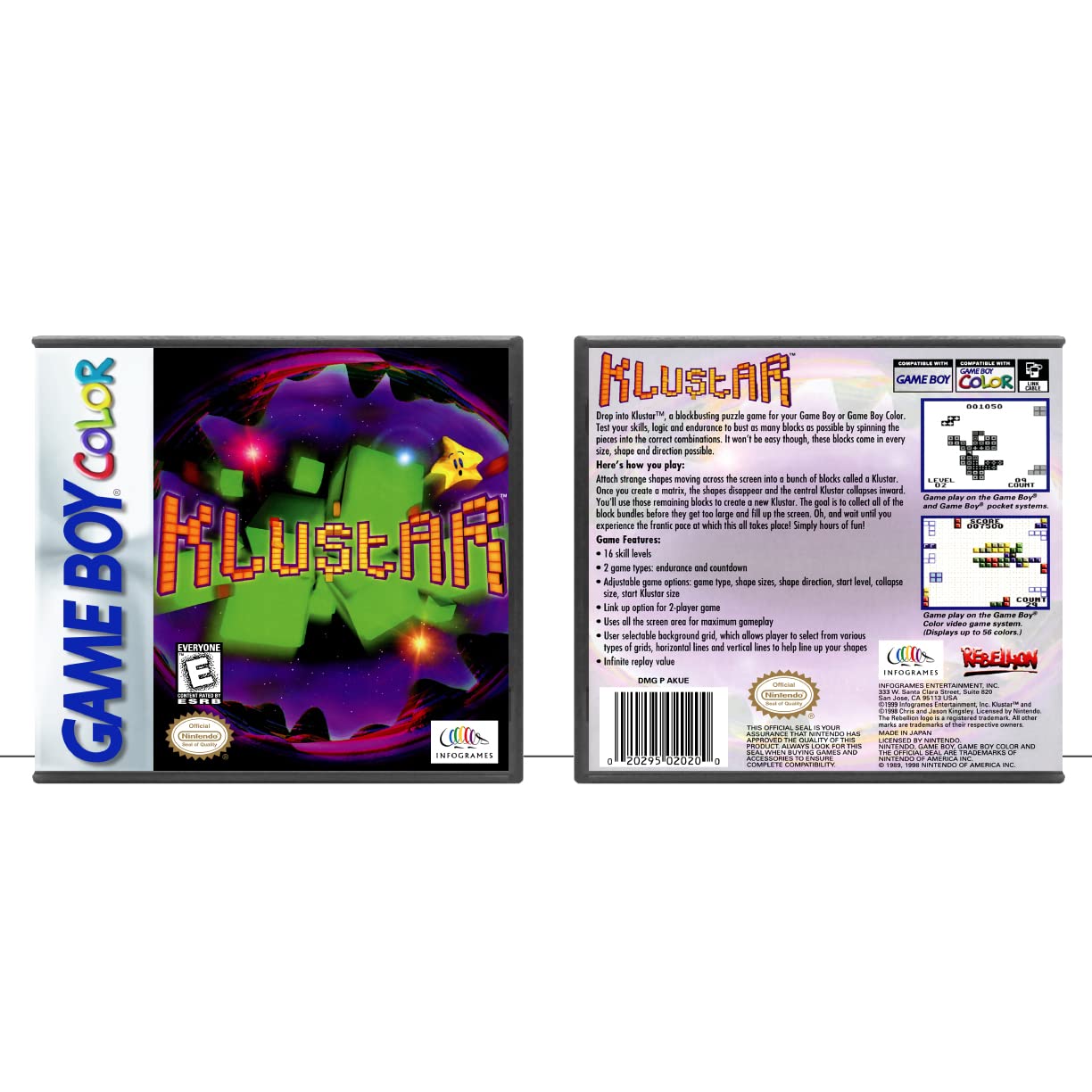 Klustar | (GBC) Game Boy Color - Game Case Only - No Game