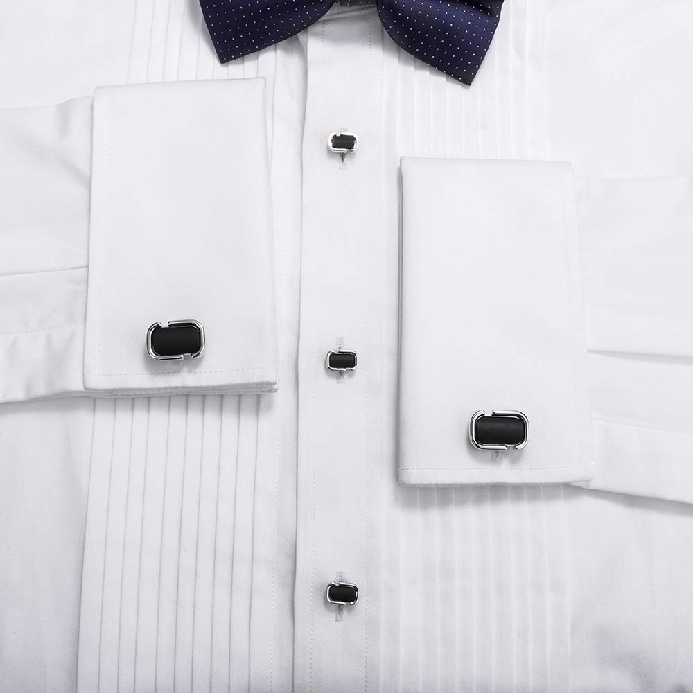 Cufflinks and Studs Set, Classic Silver Color Cufflinks for Men and Women, Tuxedo Shirt Studs Set for Men, Business Wedding