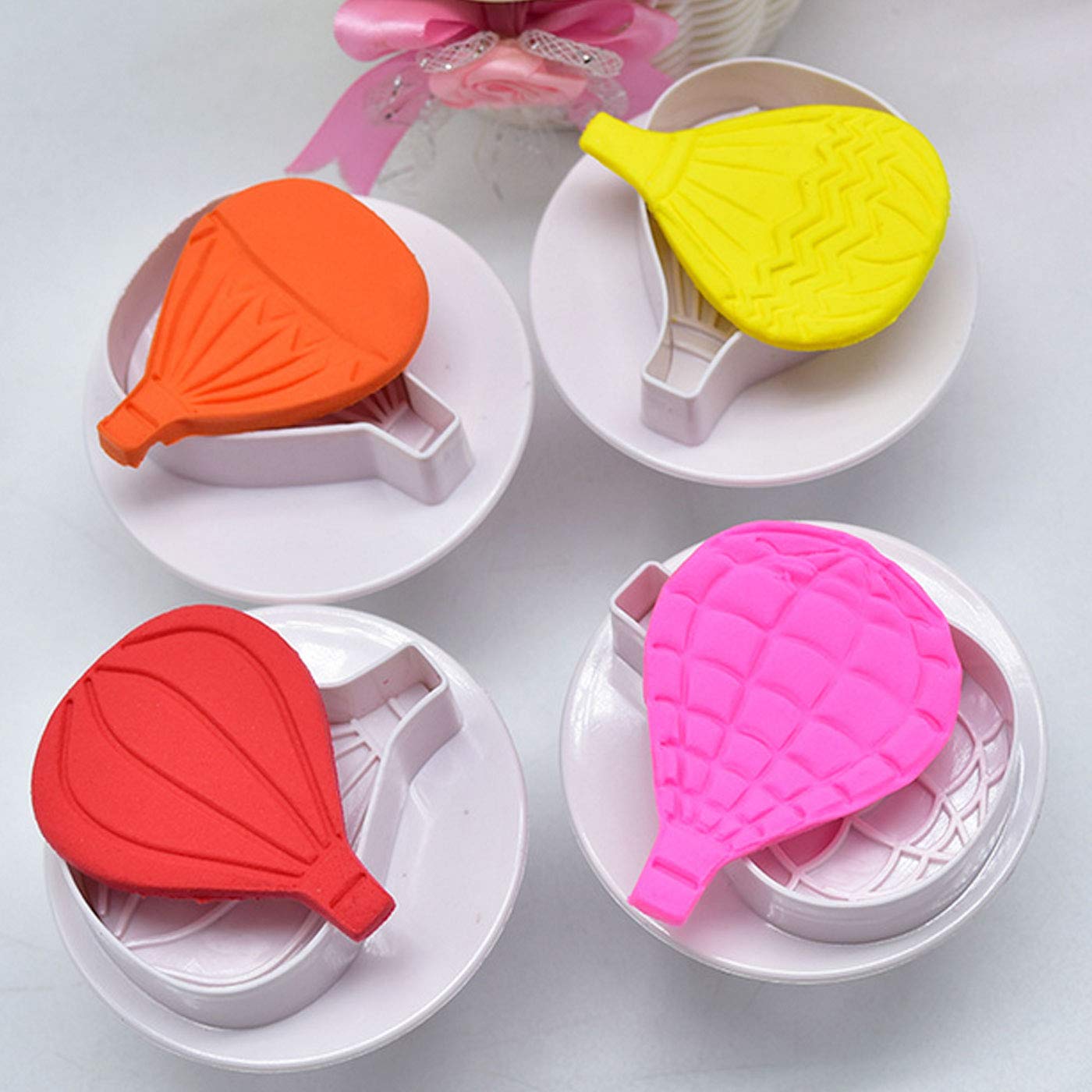 Markeny 10 Pack Cake Fondant Embossing Mold Balloon Cloud Fence Cookie Cutters Biscuit Moulds for Sugarcraft Fondant Baking Mold Cupcake Decorating
