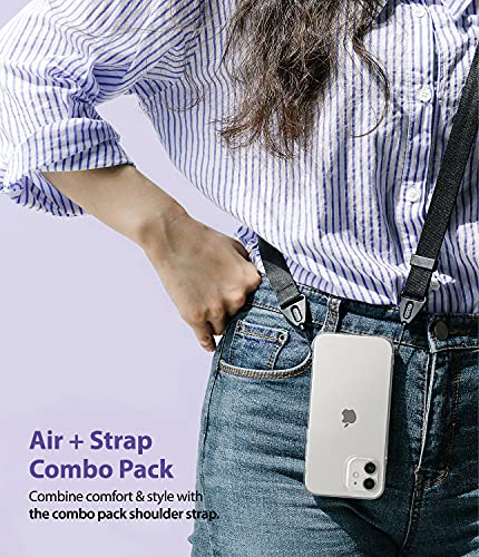 Ringke Air Shoulder Strap Compatible with iPhone 12 Case, Crossbody Neck Lanyard with Clear TPU Silicone Phone Cover for 6.1-inch (2020) - Clear