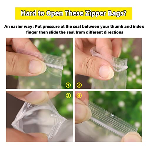 Mini Plastic Bags,400pcs 3"*3" Transparent Small Plastic Bags,JINYONBAG Small Zipper Bags for Jewelry, Coins, Beads,Small Items.......