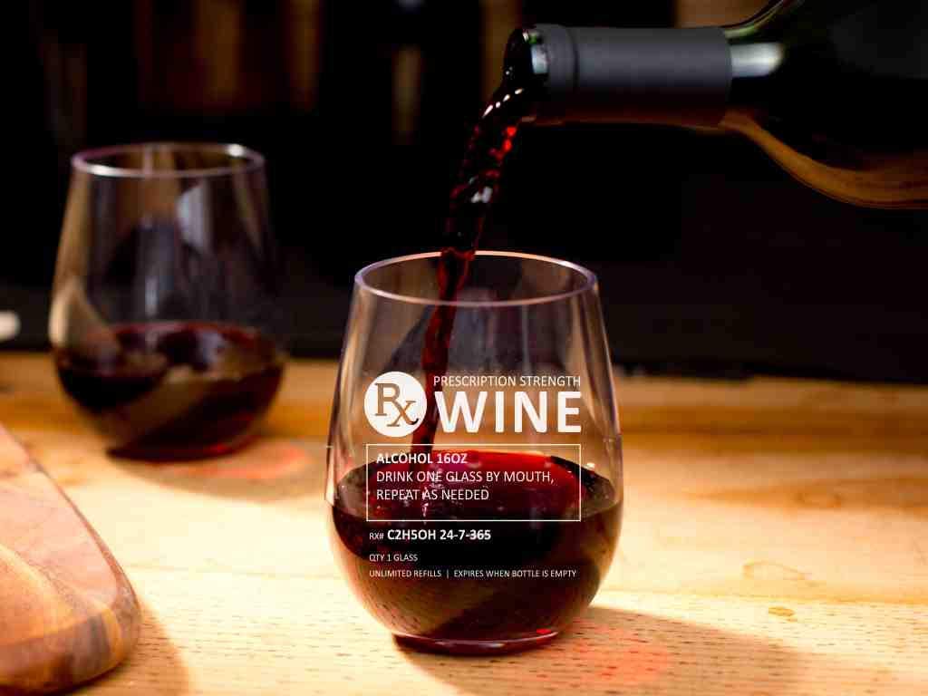GSM Brands Stemless Wine Glass for Pharmacist Gifts (Prescription) Made of Unbreakable Tritan Plastic and Dishwasher Safe - 16 ounces
