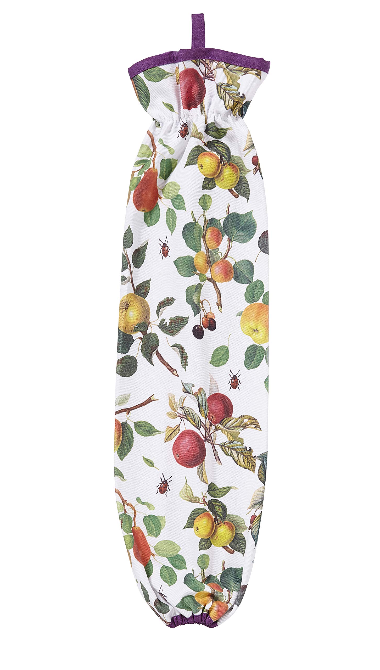 Grocery Plastic Bag Holder Dispenser with Decorative Print on Fabric | Storage Saver Cloth Sacks to Recycle and Reuse Plastic Bags | Set of 2 Hanging Grocery Bag Keeper