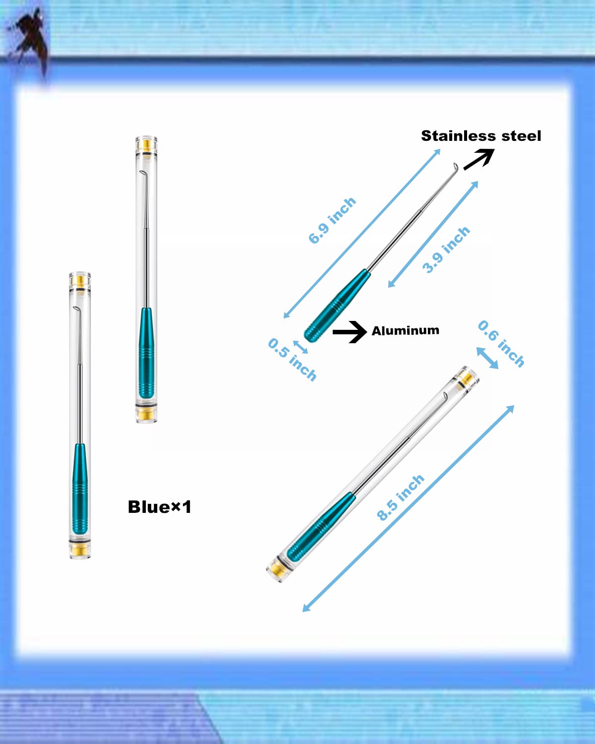 DDCHEN 2PCS Fish Hook Remover Device for Fishing,Fish Hook Separator Tools with Storage Tube.(Blue)