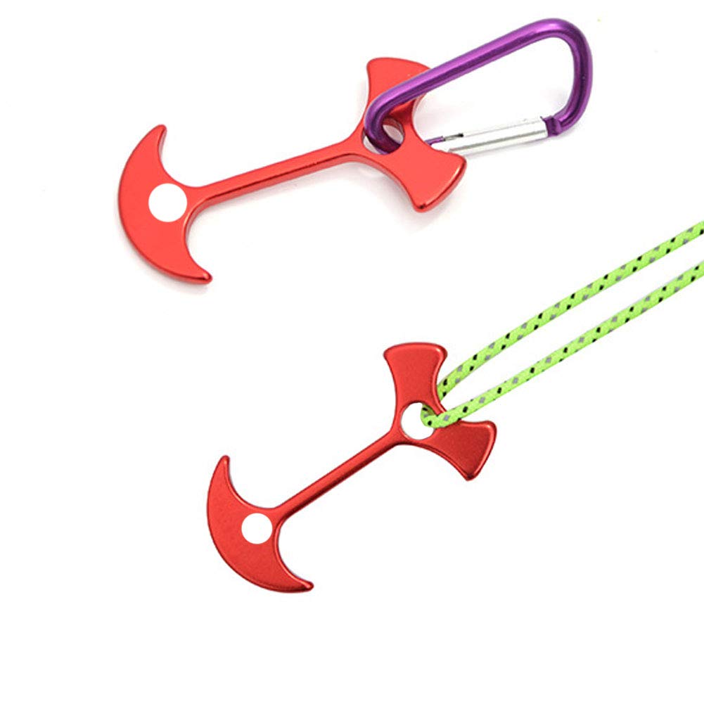 DDfishing 16 Pieces Camping Tent Stakes Nail Board Gap Deck Nail Camping Windproof Rope Camp Anchor Bolt Adjustment Buckle Fish Bone-Shape