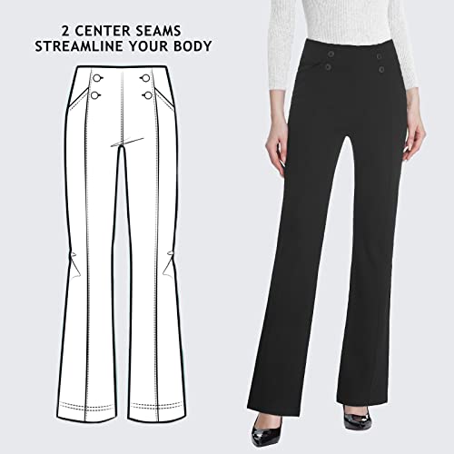 Tapata Women's Bootcut Dress Pants 28"/30"/32"/34" Work Pants with Pockets Stretchy Slacks Business Casual Pants Tall/Long/Petite/Regular, 30" Black, XL
