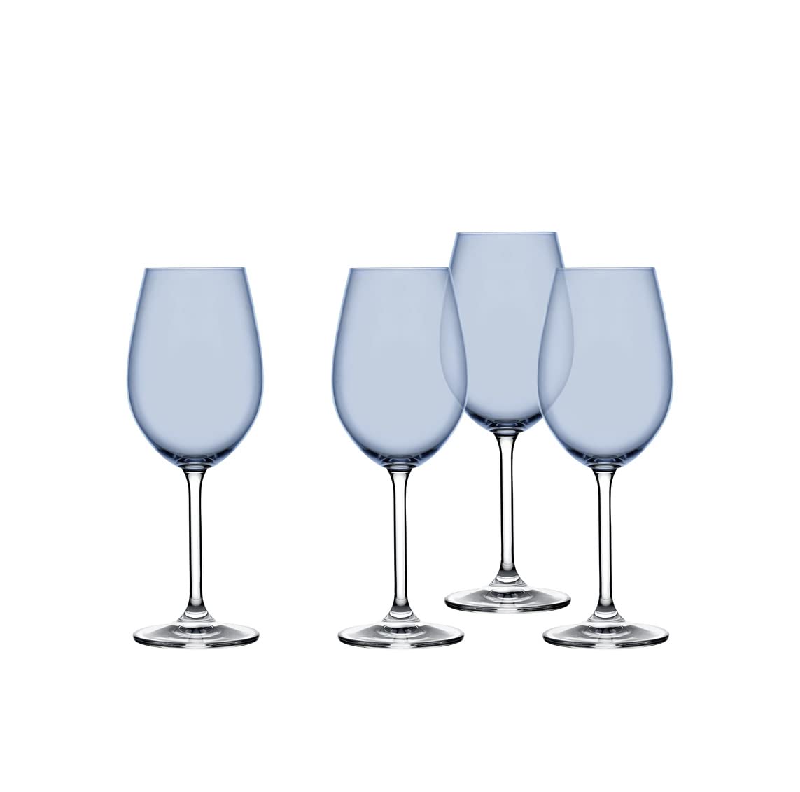 Godinger Barware White and Red Wine Glasses, Meridian Blue, Set of 4