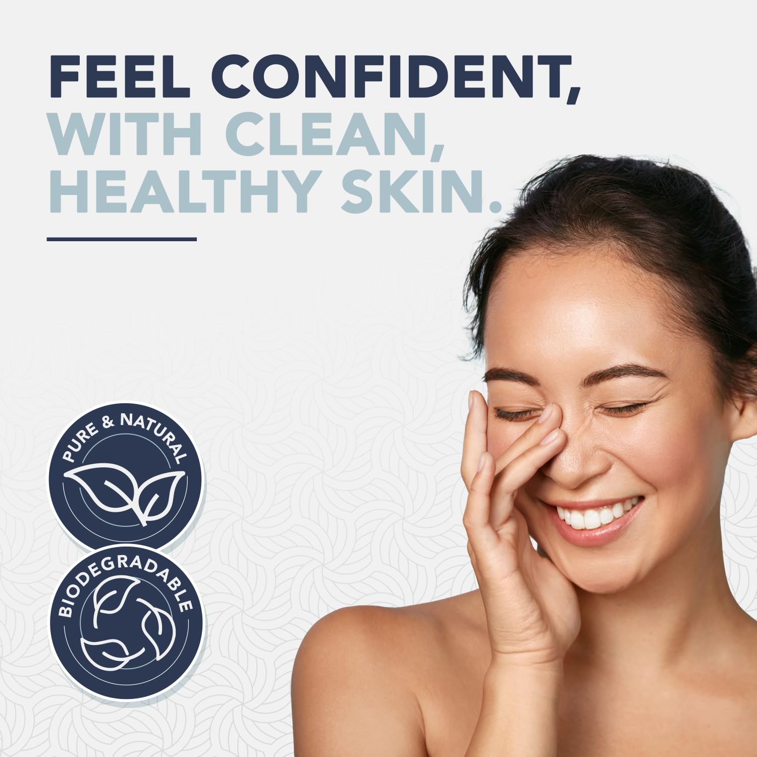 Dermacotton Disposable Cotton Face Towels β Super Soft Face Wipes, Hypoallergenic Makeup Remover Wipes, Suitable for All Skin Types Including Sensitive Skin β Biodegradable Facial Cloths (50 Pack)
