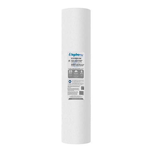 HYDROVOS 25 Micron 20" x 4.5" Sediment Water Filter, NSF Certified Replacement Cartridge for Whole House Water Filter System, Compatible with ECP5-BB, AP810-2, HDC3001, CP5-BB, SPC-45-1005, ECP1-20BB