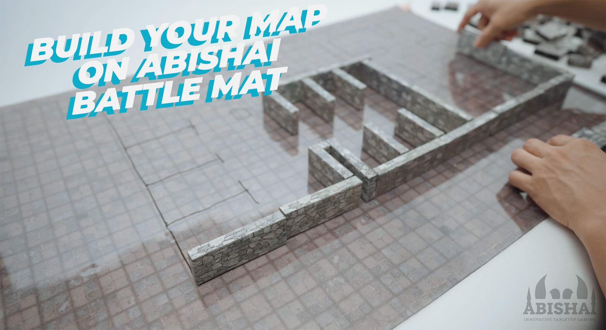 DIY Modular Dungeon Wall System - Stone Graphic 28mm Miniature Roll Playing Game - Dungeons and Dragons Maps - DND Role Play - Battle Grid Mat Accessory