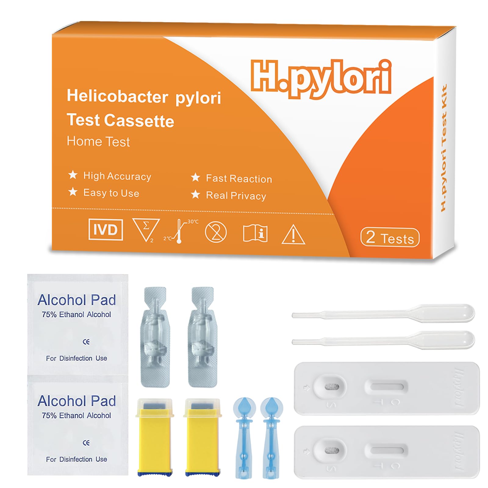 Helicobacter Pylori Test, H Pylori Test Kits at Home, 2-Pack