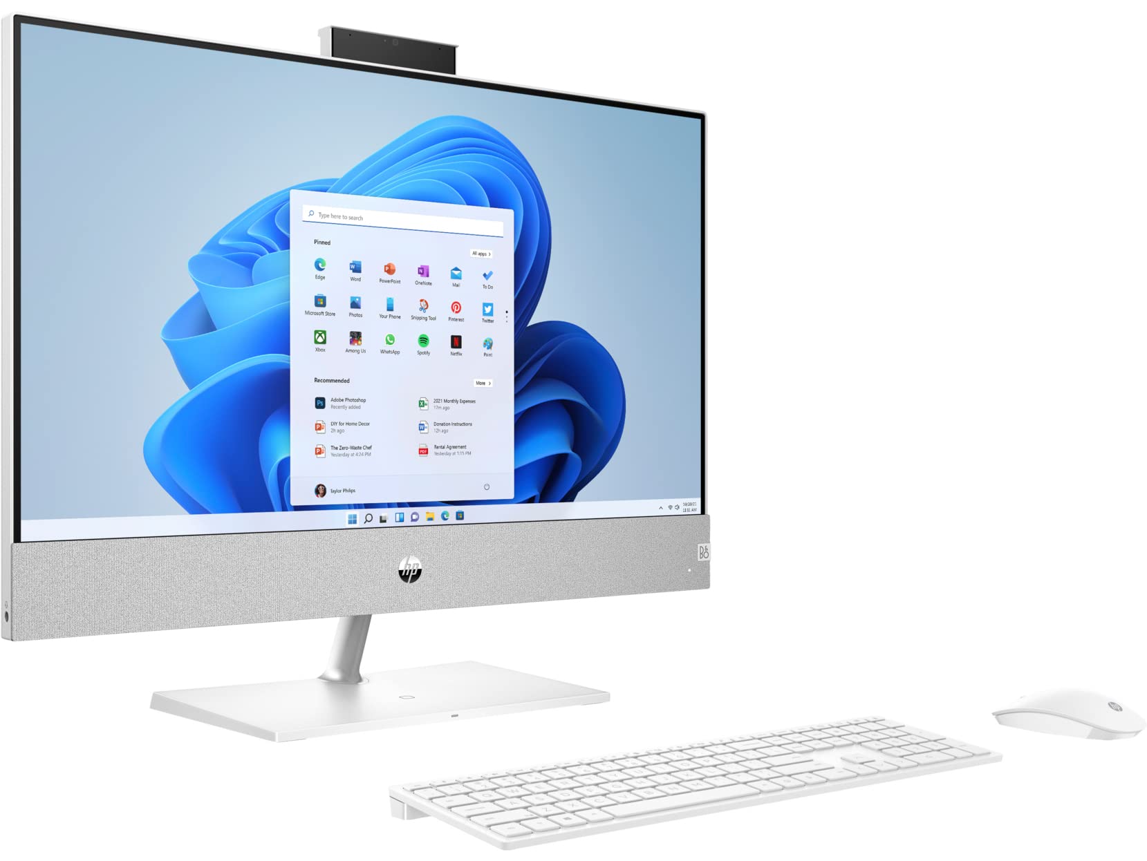 HP Pavilion All-in-One AIO Desktop Computer, 24" Full HD Touchscreen, AMD Ryzen 5 5500U 6-Core Processor, 16GB DDR4 RAM, 1TB SSD, HDMI, Webcam, Wireless Keyboard & Mouse, Windows 11 Home
