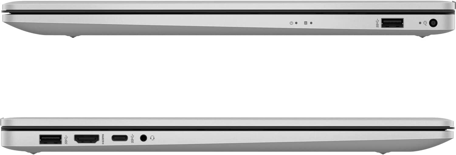 HP 17-CN0051DS 17.3-Inch Laptop FHD IPS Display Intel Celeron N4120 4GB DDR4 RAM 128GB PCIE SSD Computer Storage UHD Graphics 600 USB C HDMI Windows 11 Home Anti-Glare Natural Silver (Renewed)