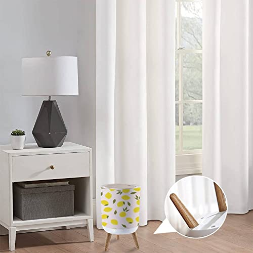 LGCZNWDFHTZ Small Trash Can with Lid for Bathroom Kitchen Office Diaper Lemon Simle Style Bedroom Garbage Trash Bin Dog Proof Waste Basket Cute Decorative