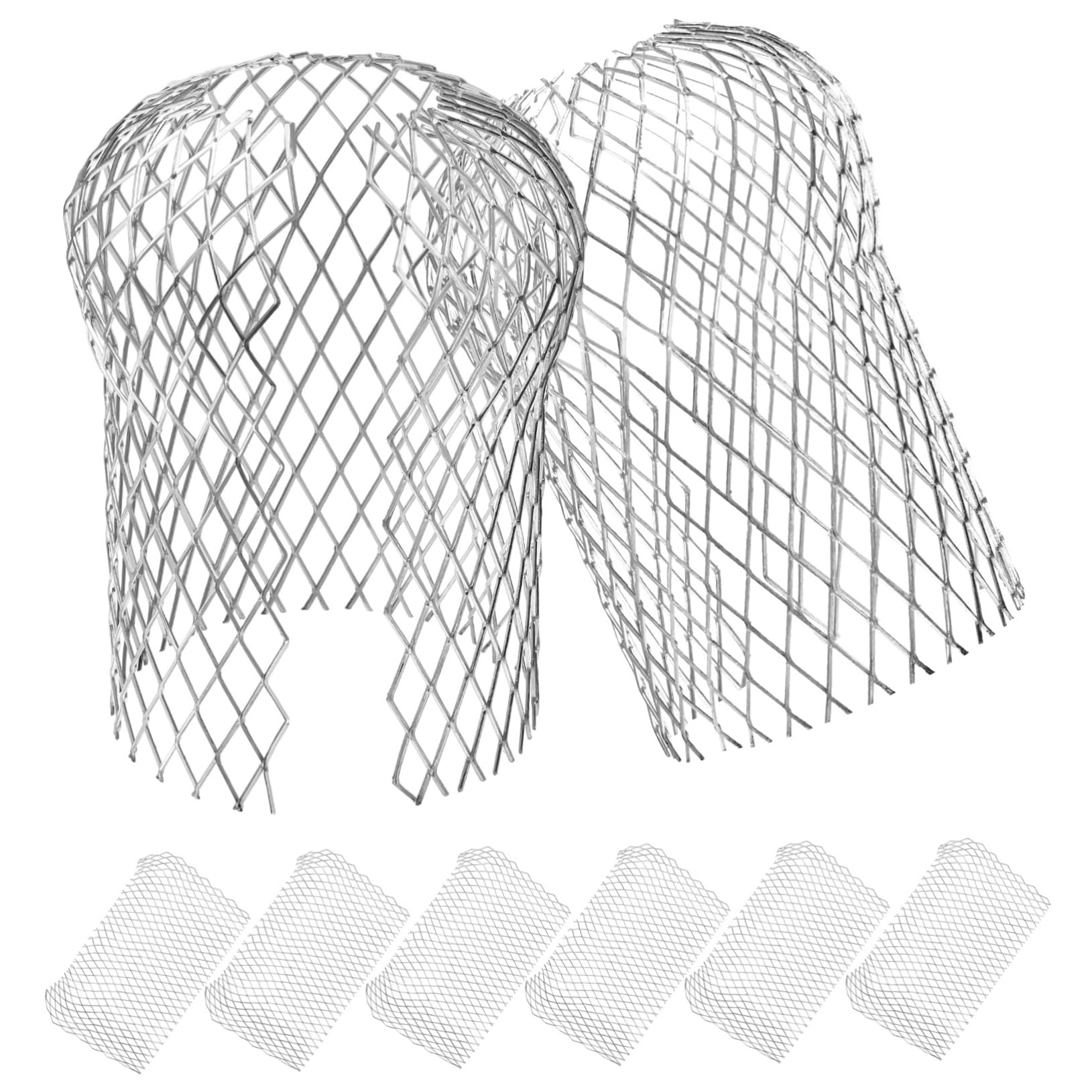 DOITOOL 8 Pcs Filter Gutters Strainer Downspout Screen Roof Gutter Guard Roof Strainers Cover Leaf Sieve Screen Covers Roof Drain Gutter Guards Protection Stainless Steel Aluminum
