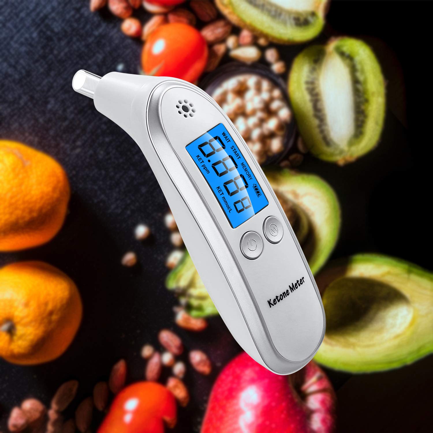 Ketone Breath Analyzer Portable Ketosis Breath Tester - Accurate Ketosis Breath Meter with 10 Replaceable Mouthpieces