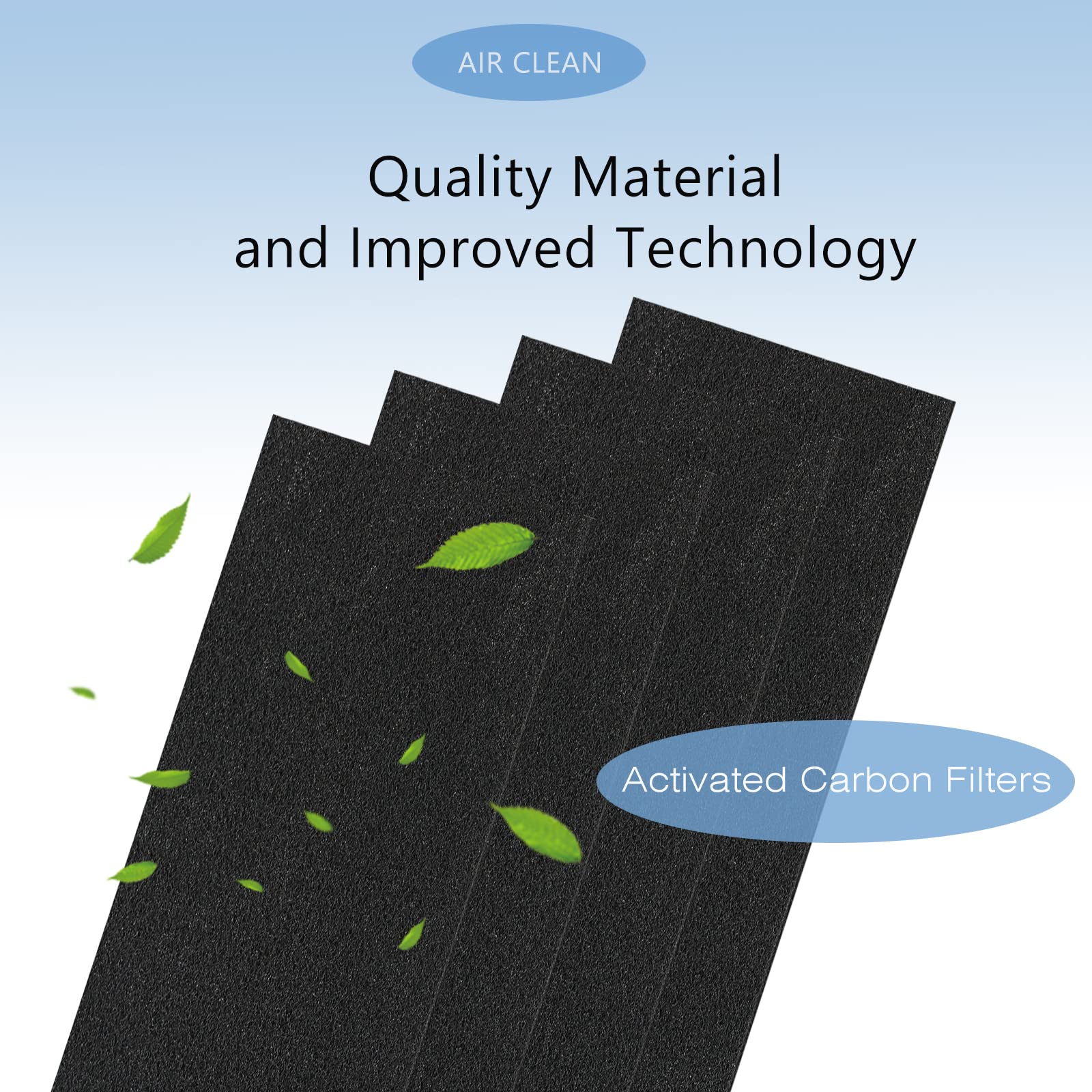 FLT4825 HEPA Filter B Replacement Compatible with Germ-Guardian AC4825 AC4300 AC4800 AC4900 AC4850 AC4850PT Air Purifier, 2 True HEPA Filters & 8 Carbon Filters
