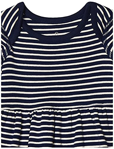 Moon and Back by Hanna Andersson Baby Girls' Organic Play Dress with Diaper Cover, Navy/Ecru, 6-12 Months