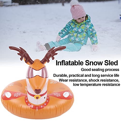 Gaeirt Round Sled, Round Inflatable Ski Circle Round Snow Sled Christmas Theme for an Inflatable Children's Toy at HOM