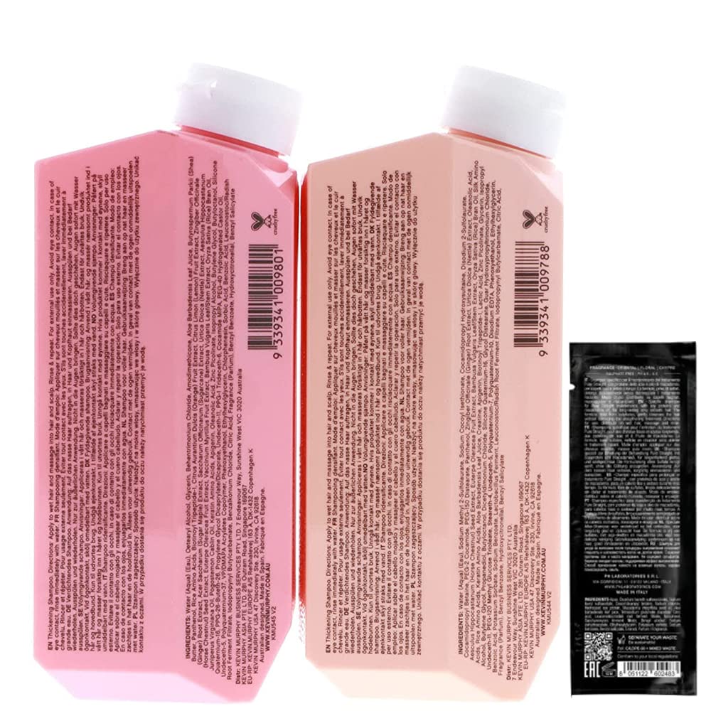 KEVIN MURPHY Plumping Wash and Rinse 8.4 Fl Oz with pH Labs Pure Straight Post-Treatment Shampoo 10 ml (M0-NF9A-YNLY), 1.0 Count