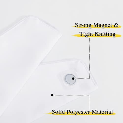 NICETOWN Strong Magnetic Curtain Tiebacks - Modern Simple Style Curtain Ties Backs Holdbacks Holders for Indoor/Outdoor Curtains (White, 18.5 X 4 Inches, Set of 4)