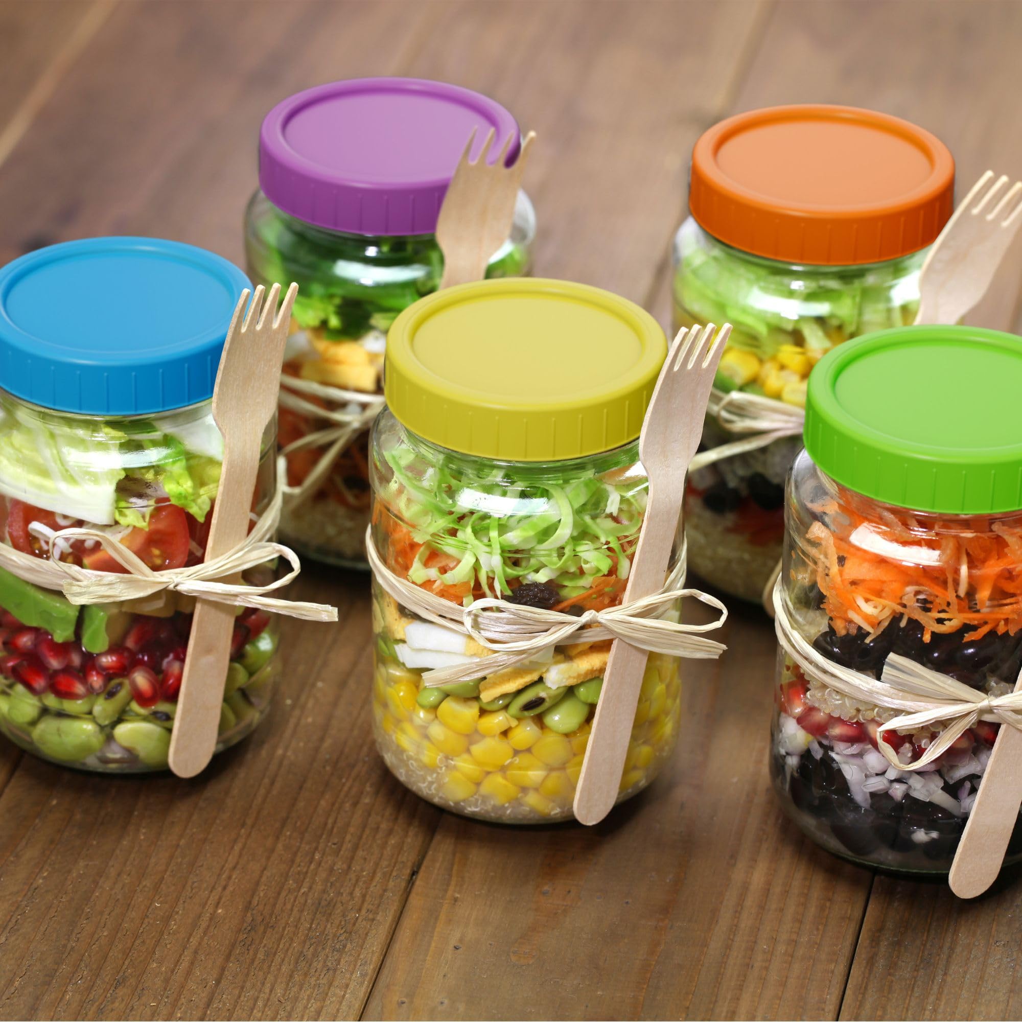 HELPFUL HOME Mason Jar Lids, Canning Lids - Leakproof, Easy to Use, Versatile Usage, Bright & Colorful, Dishwasher Safe, Fits BALL, KERR & More, Pack of 12 (6 Wide Mouth & 6 Regular Mouth)