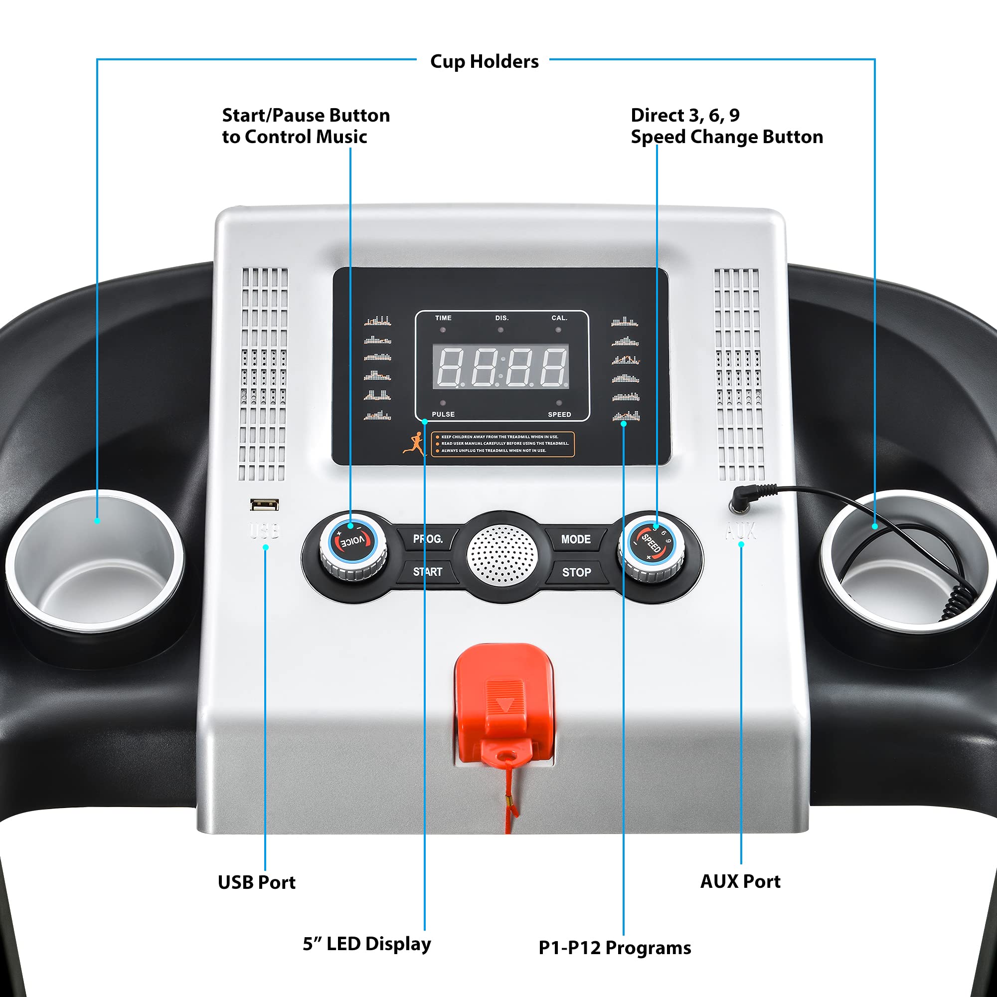 Electric Walking Treadmill Bike Treadmill for Home Folding Walking Jogging Exercise Treadmill with Auto Incline for Running and Walking Jogging Exercise