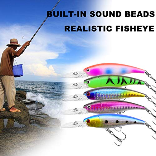 Fake Fishing Baits, 9cm Faux Bionic Lure Fake Bait with Sharp Hooks Fishhook Fishing Gear Accessory - 3