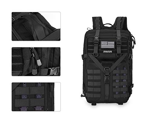 MOSISO 50L Tactical Backpack, Large Men 3 Day Assault Rucksack Military Daypack,Black