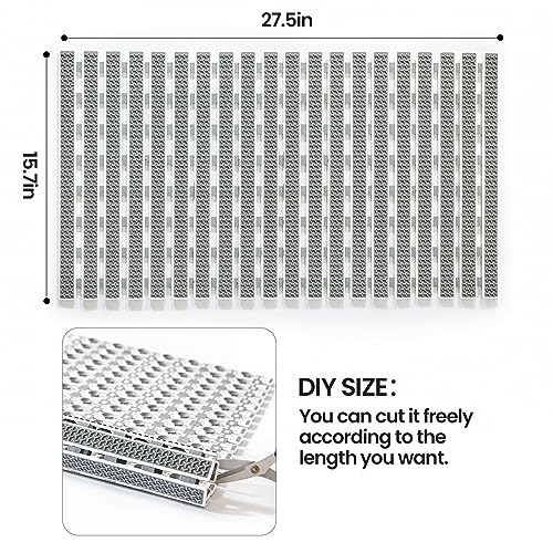 ROMROL Bathtub mat Shower mat Nonslip,Anti-Slip Bath mat for Bathtub Shower mats for Inside Shower, Bath mats for Bathroom Nonslip with Drain Hole and Suction Cups(Grey, 27.2 X 15.4 Inch)