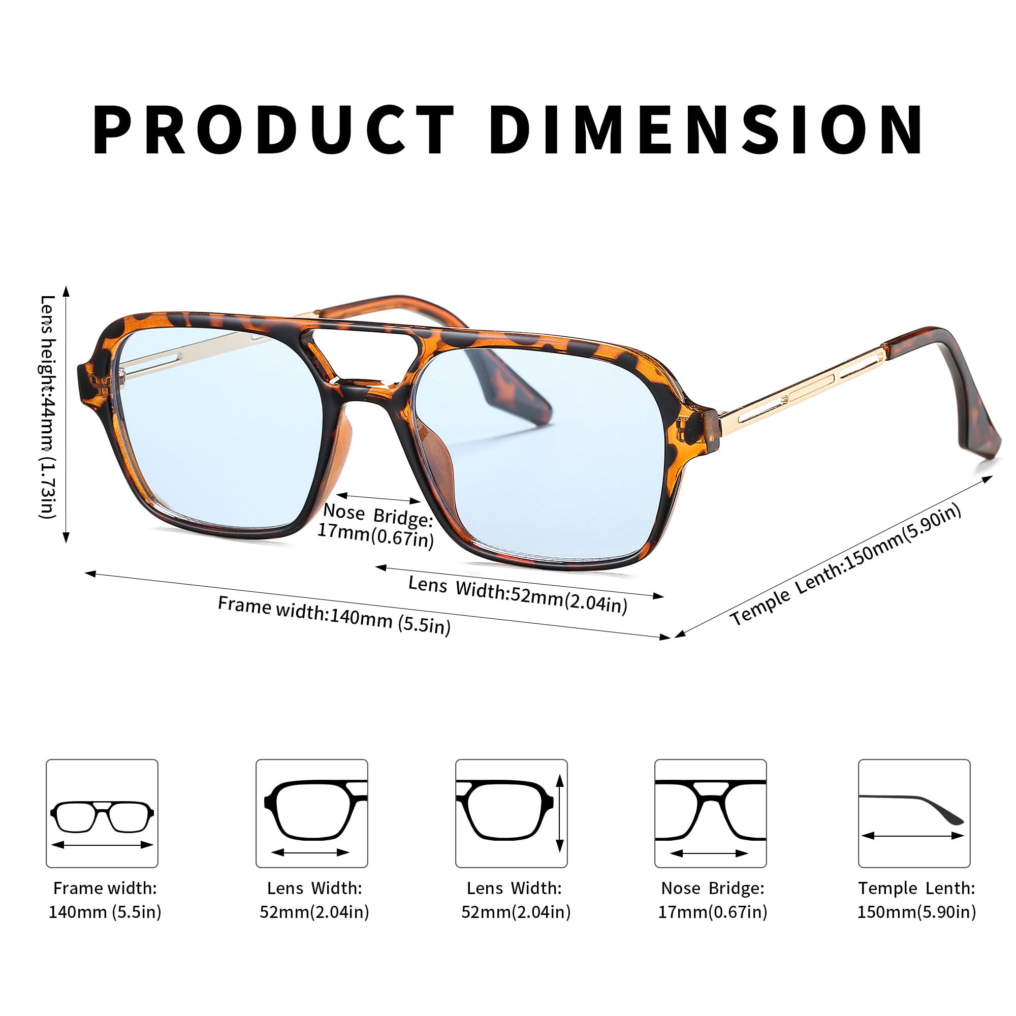 DeBuff Vintage 70s Flat Aviator Sunglasses for Women Men, Retro Square Glasses UV400 Protection Shades