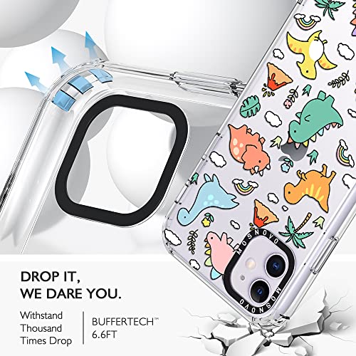 MOSNOVO Compatible with iPhone 11 Case, [Buffertech 6.6 ft Drop Impact] [Anti Peel Off Tech] Clear TPU Bumper Phone Case Cover with Cute Joyful Dinosaur Designed for iPhone 11 6.1"