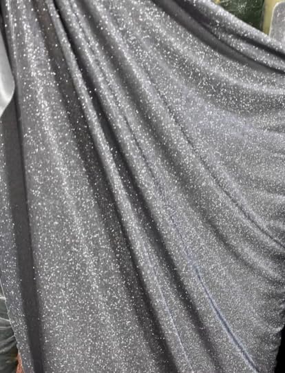 Glittering Lurex Fabric - Shimmer and Shine with Metallic Sparkle - Fashion Fabric by The Yard - for Crafting and Embroidery - Polyester Stretch Fabric - 1 Yard (Stretch Silver)